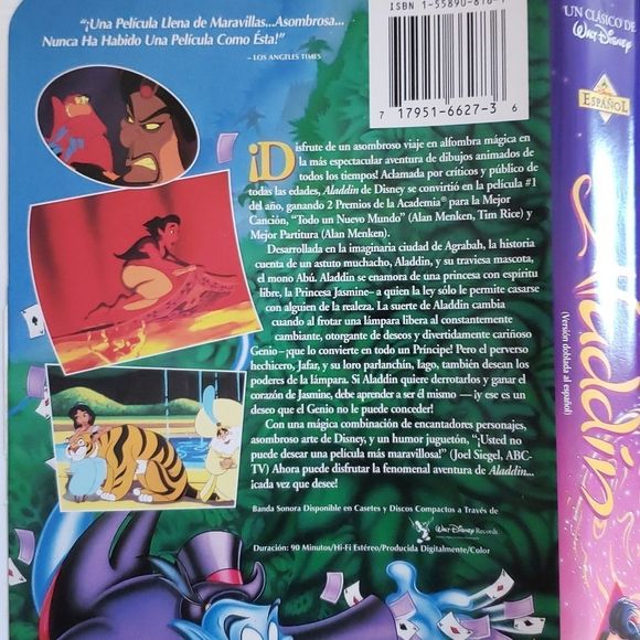 Disney | Other | Aladdin Vhs Spanish | Poshmark